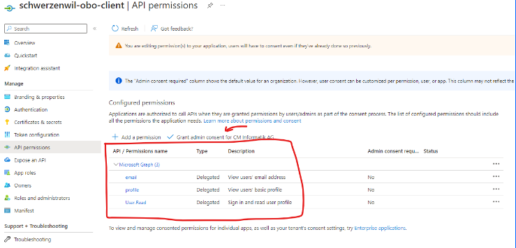 Konfiguration Azure AD - CMI Docintegration TemplateManager Dokumentation